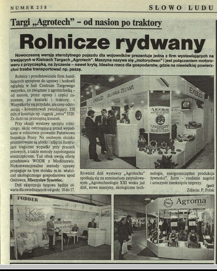 Agrotech 30 years ago; the first expo was held in November 1995 ...